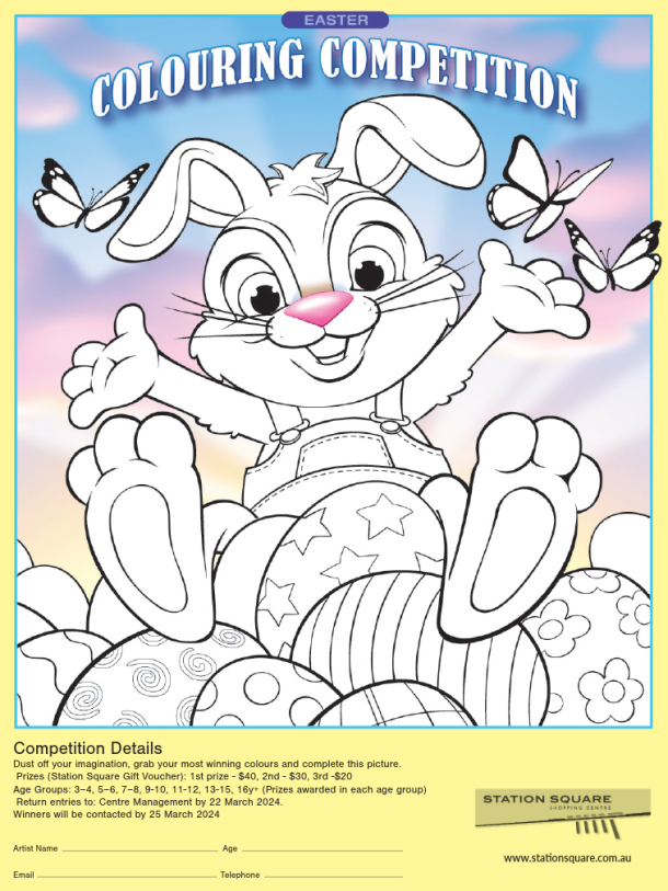 Easter Colouring Competition 2024 - Station Square Shopping Centre